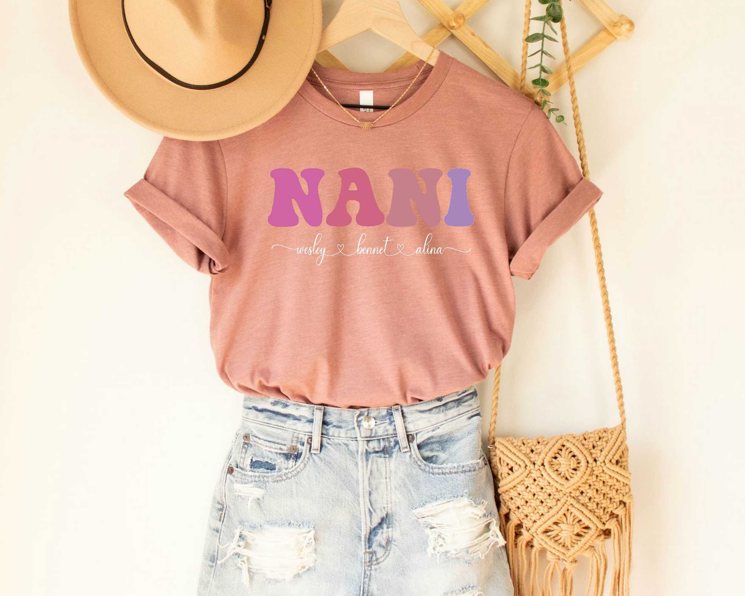 Nani Shirt Custom Nani With Kids Names Shirt for Grandma - Etsy