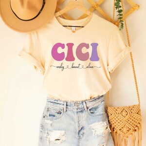 Custom Cici With Kids Names Shirt for Grandma - Etsy