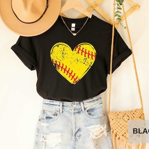 Softball Lover Gift Softball Heart Shirt Softball Fan Shirt Softball ...