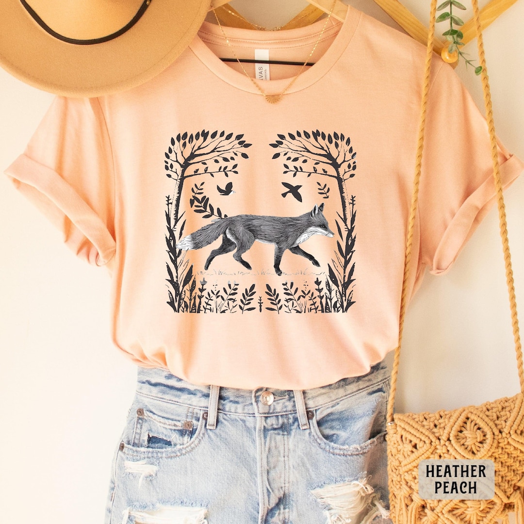 Forestcore Fox Graphic Tee - Woodland Animal Shirt - Etsy