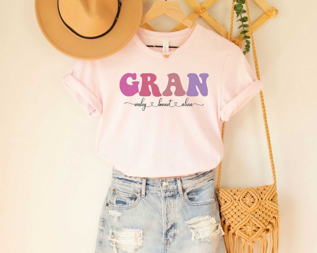 Custom Gran With Kids Names Shirt for Grandma - Etsy