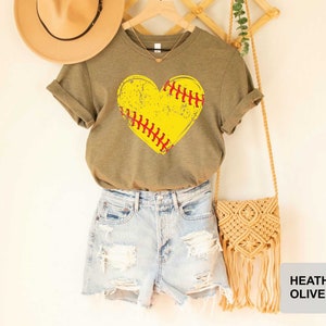 Softball Lover Gift Softball Heart Shirt Softball Fan Shirt Softball ...