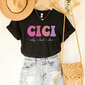 Custom Cici With Kids Names Shirt for Grandma - Etsy