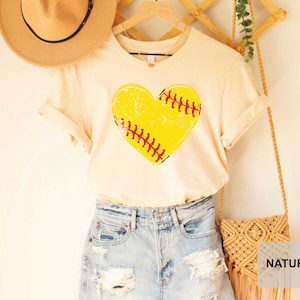 Softball Lover Gift Softball Heart Shirt Softball Fan Shirt Softball ...