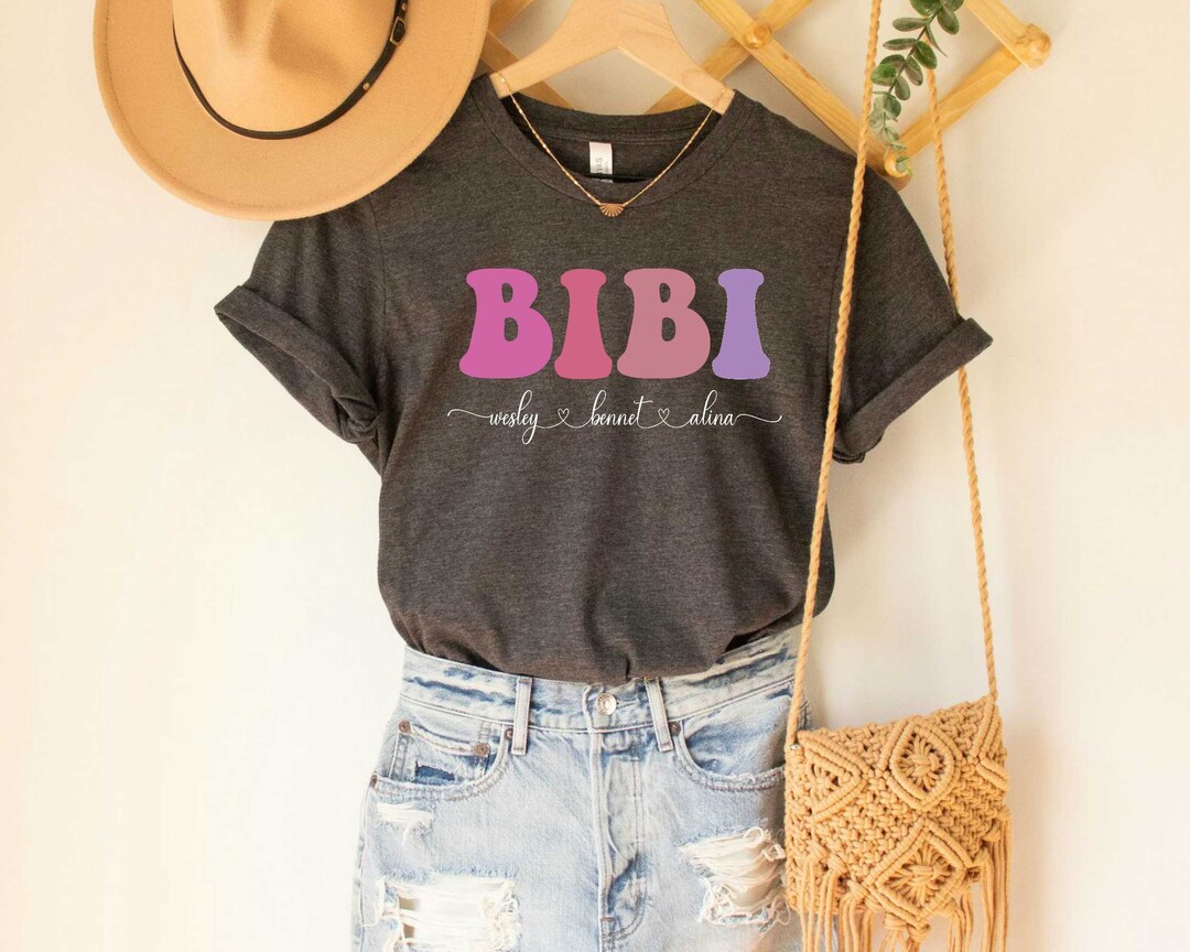 BIBI Shirt With Kids Names for Bibi, New Bibi Baby Announcement - Etsy