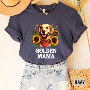 Floral Golden Retriever Shirt Golden Mama Shirt Dog Lover Gift Flower Golden Mom Shirt Retriever ...
