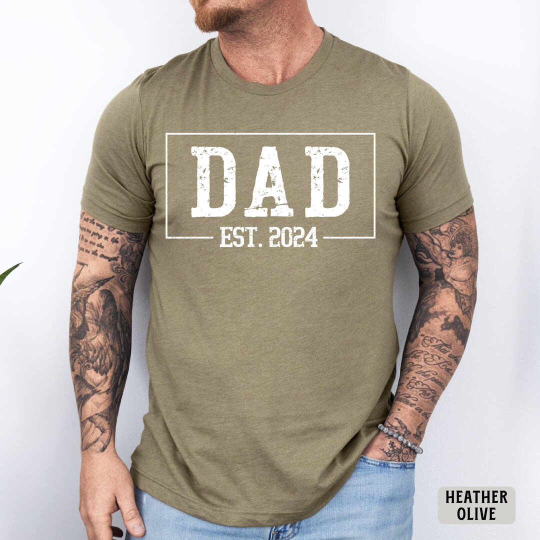 Custom Dad Est Shirt New Dad Gift Personalized Announcement Shirt for ...