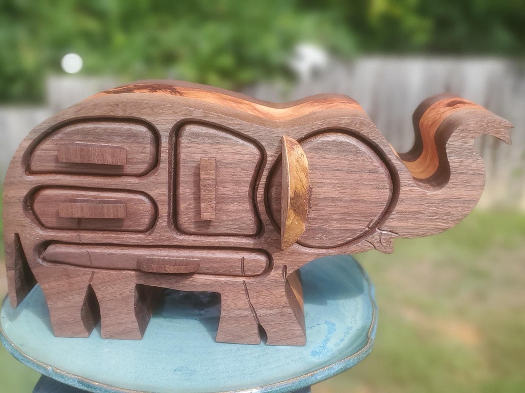 Elephant Jewelry/stash Box. Walnut and Cherry Box to Add to Your ...