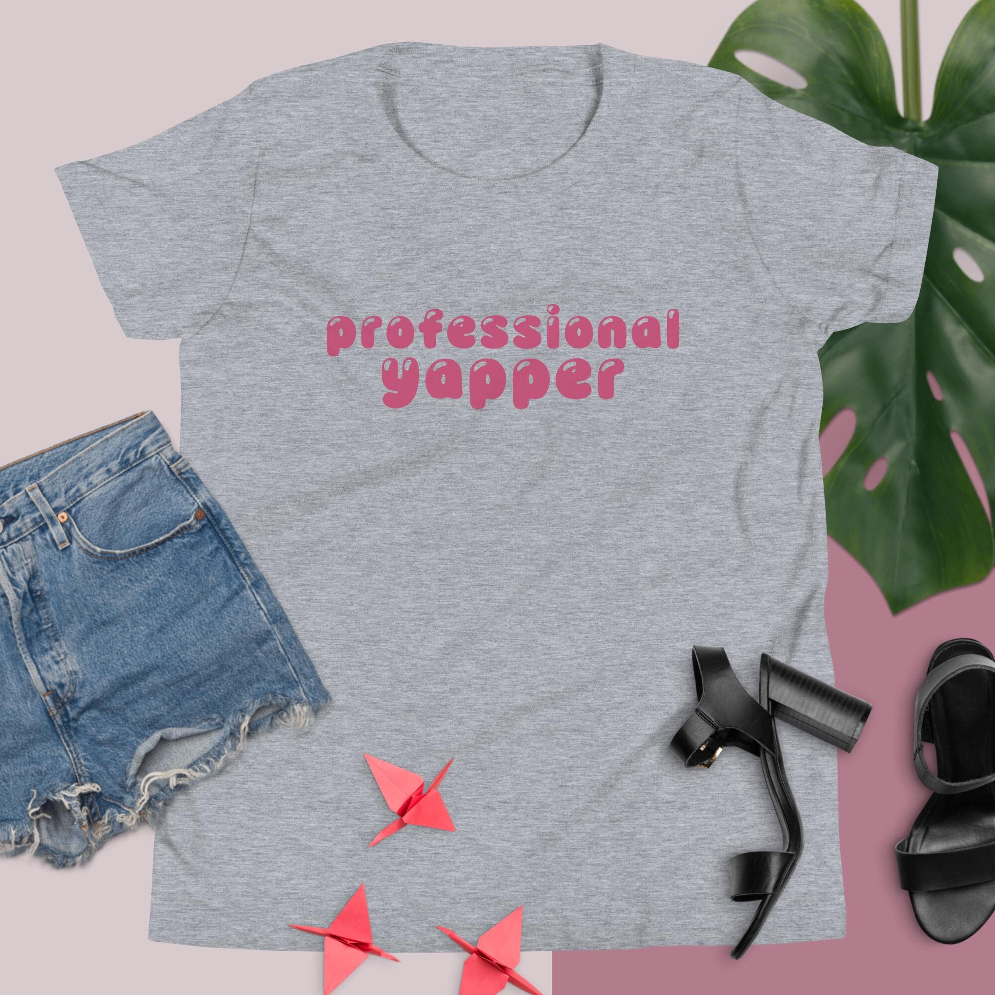 Professional Yapper 90s Baby Tee, Ironic Shirt, Girly Shirt, Funny Y2K Meme Shirt, Teenager Gift ...