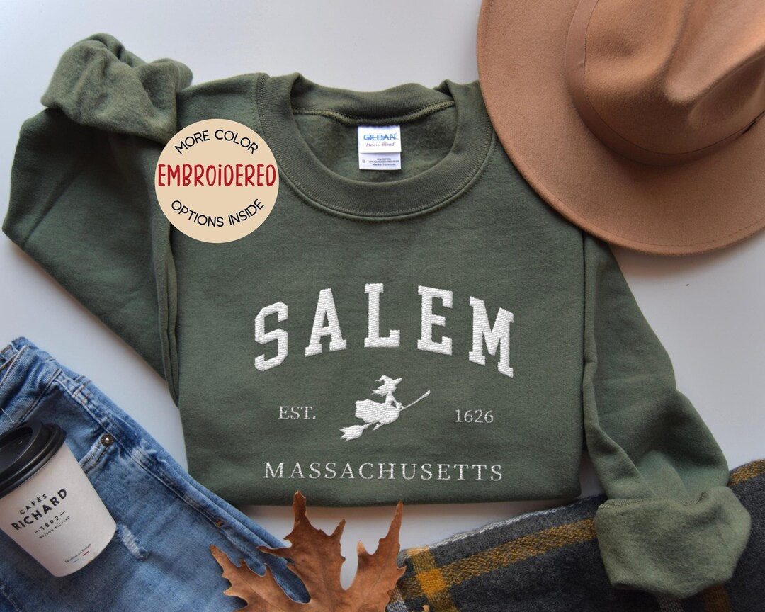 Embroidered Salem Massachusetts Sweatshirt, Custom Salem University ...