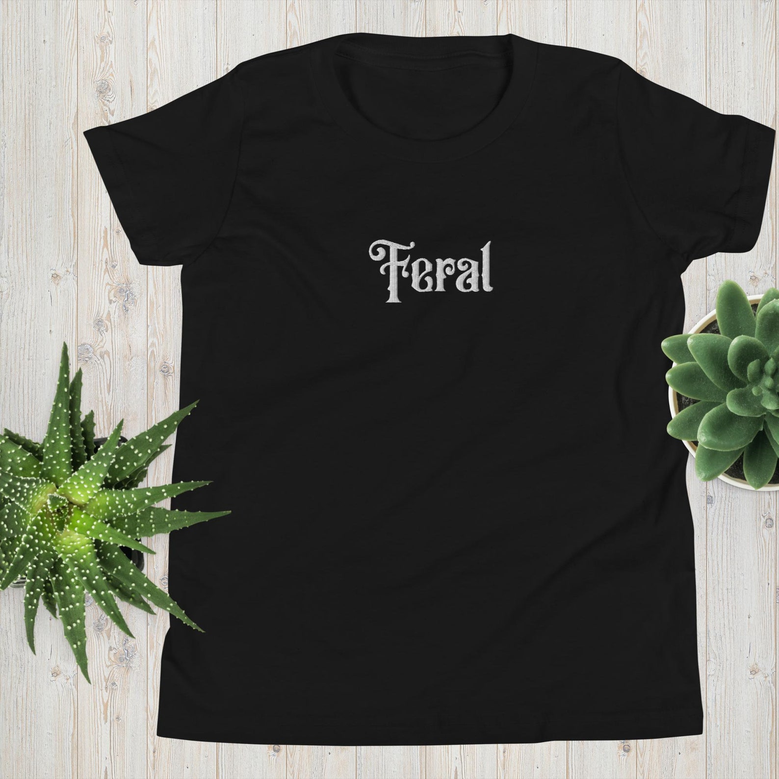 Embroidered Feral 90s Baby Tee, Ironic Shirt, Funny Y2K Meme Shirt ...