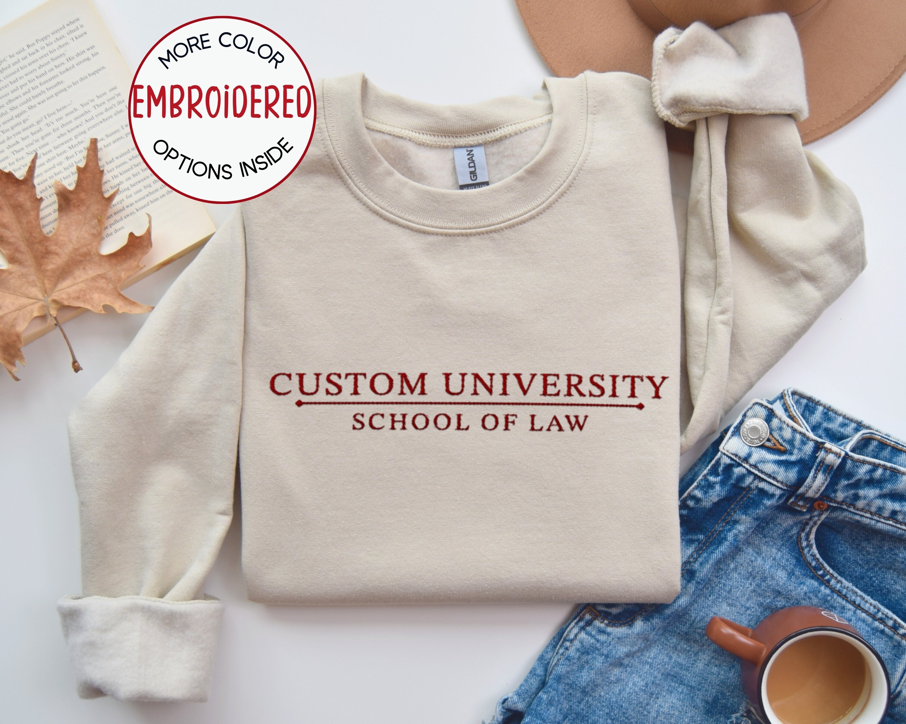 Custom Embroidered College Sweatshirt, University Sweater, College ...