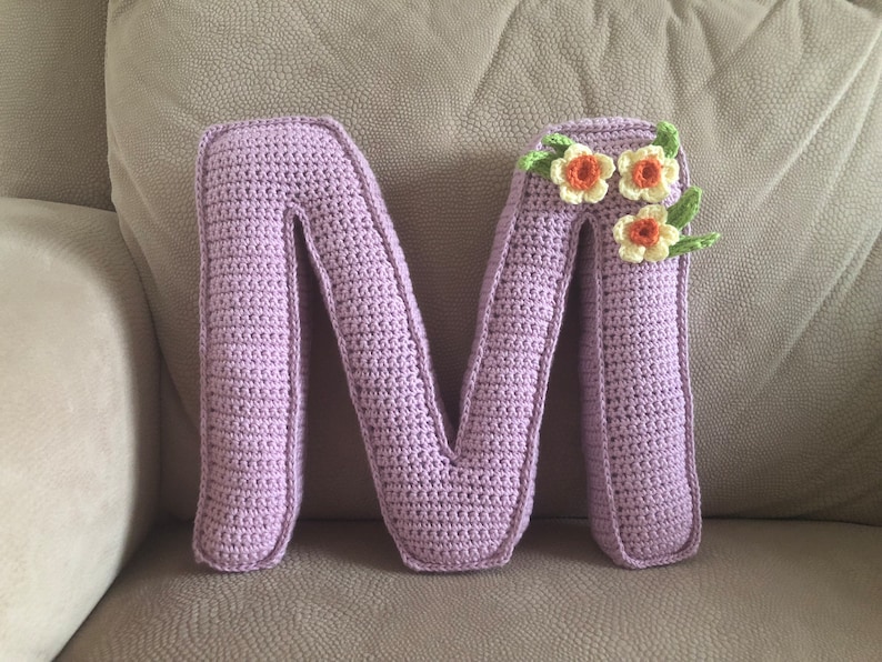 Crochet Alphabet, Crochet Letters, 3D Pillow Block Letters, Decorative ...