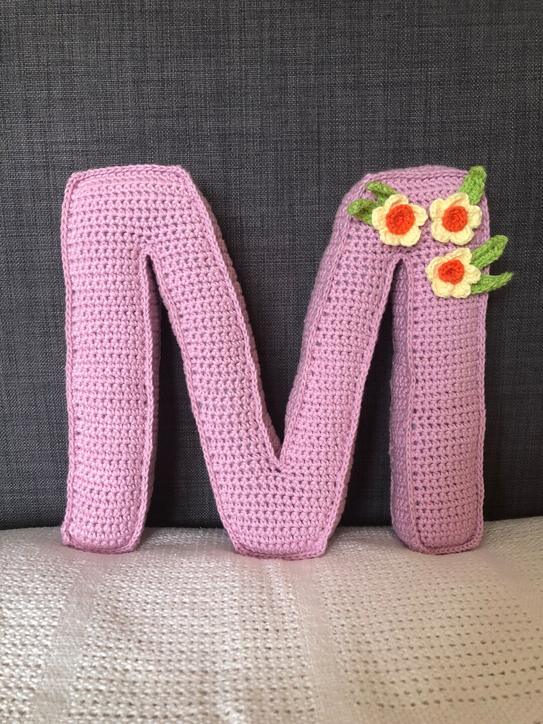 Crochet Alphabet, Crochet Letters, 3D Pillow Block Letters, Decorative ...