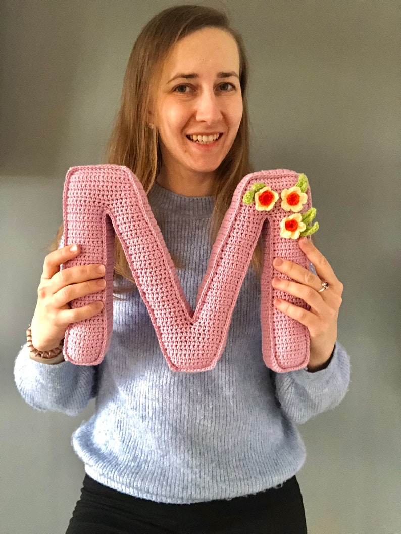 Crochet Alphabet, Crochet Letters, 3D Pillow Block Letters, Decorative ...