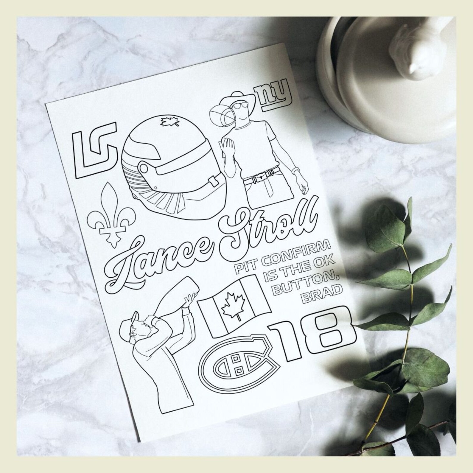 Lance Stroll Formula 1 Colouring Sheet F1 Driver Coloring - Etsy