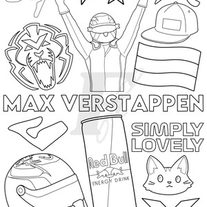 Max Verstappen Formula 1 Colouring Sheet F1 Driver Coloring - Etsy Canada