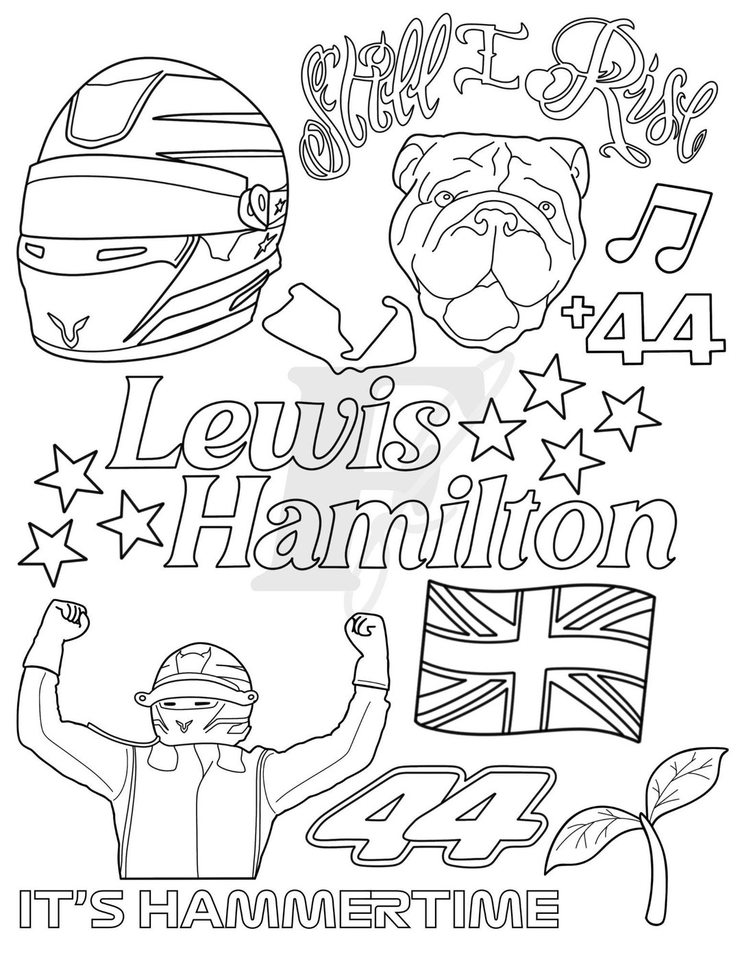 Lewis Hamilton Formula 1 Colouring Sheet F1 Driver Coloring Sheet ...