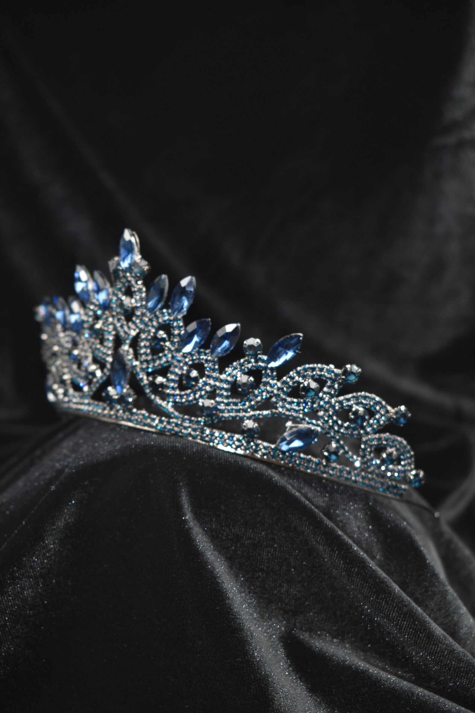 Navy Blue Bridal Crown,sapphire Blue Bridal Headpiece,luxury Blue ...