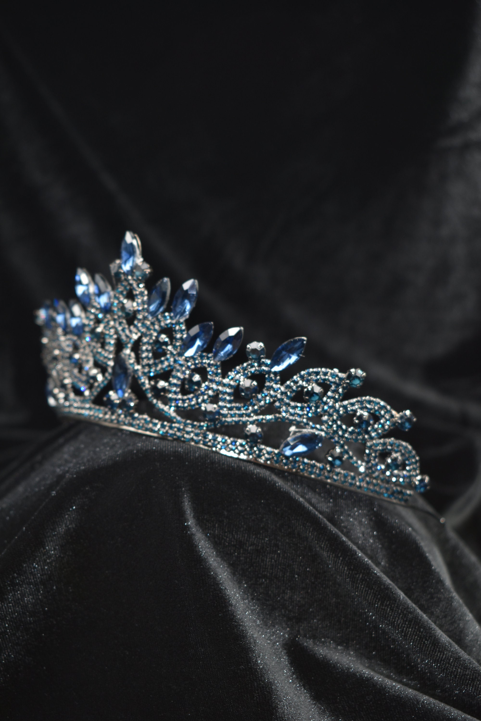 Navy Blue Bridal Crown,sapphire Blue Bridal Headpiece,luxury Blue ...