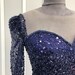Dark Blue Custom Evening Dress Dark Blue Handcrafted - Etsy