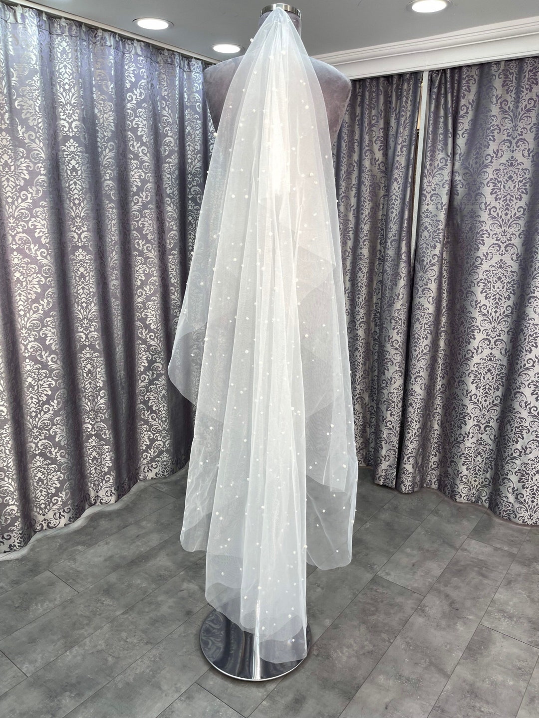 Pearl Veil,next Day Ship,pearl Wedding Veil,pearl Bridal Veil,off White ...