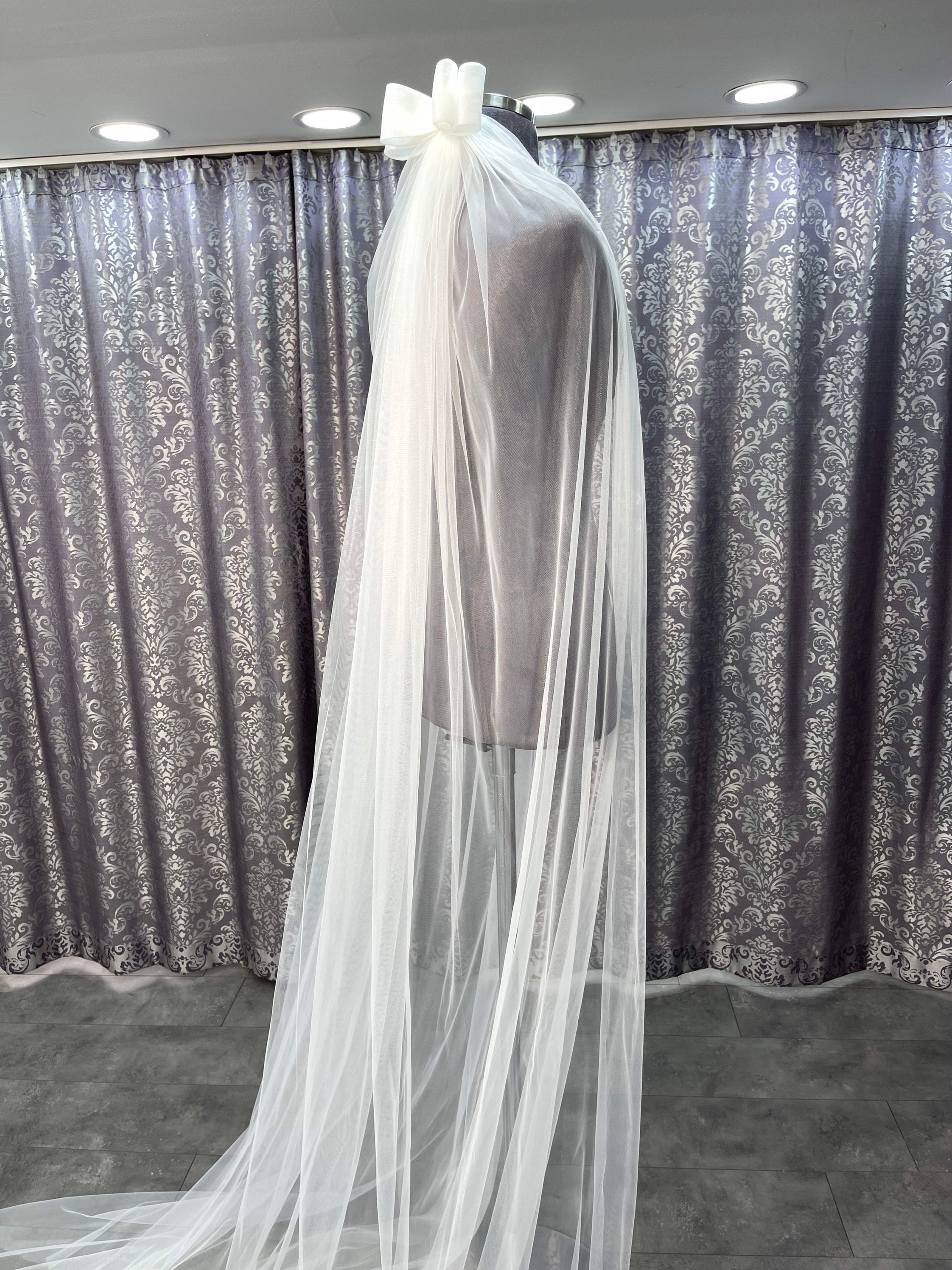 Bridal Veil Bridal off White Veil Bow Veil - Etsy