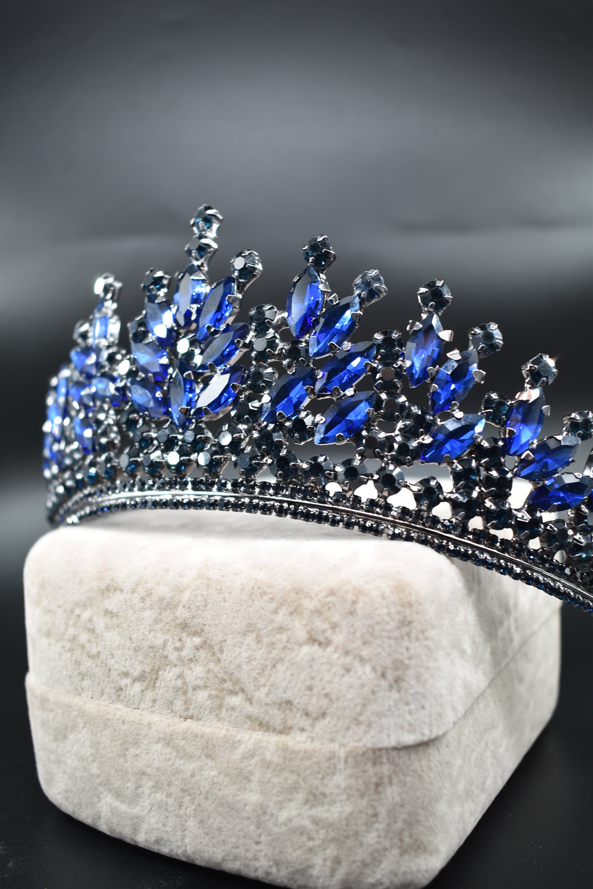 Dark Blue Tiara Crown,henna Accessory,henna Crown,engagement Tiara - Etsy