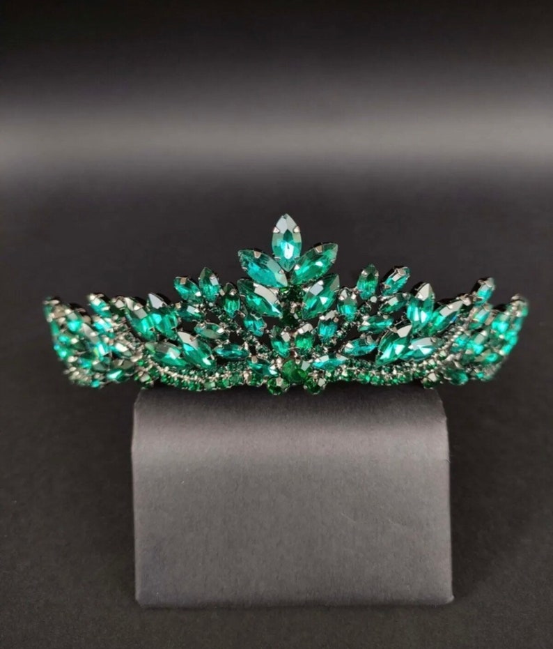 Green Crystal Stone Bridal Crown,henna Tiara Crown,henna Head Accessory ...