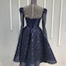 Dark Blue Custom Evening Dress Dark Blue Handcrafted - Etsy