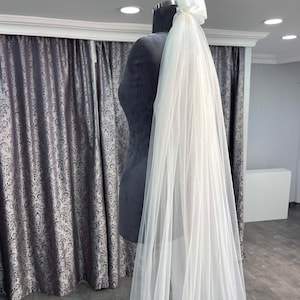 Bridal Veil Bridal off White Veil Bow Veil - Etsy