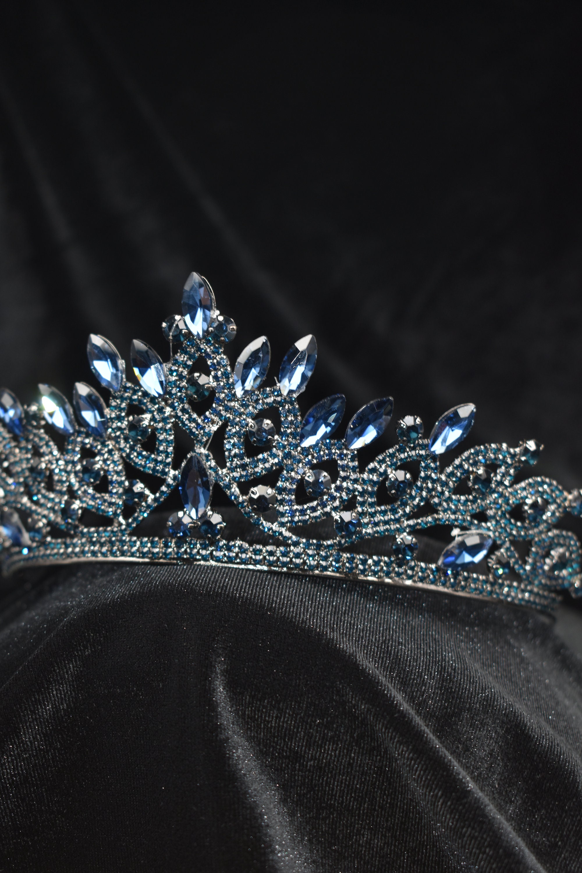 Navy Blue Bridal Crown,sapphire Blue Bridal Headpiece,luxury Blue ...