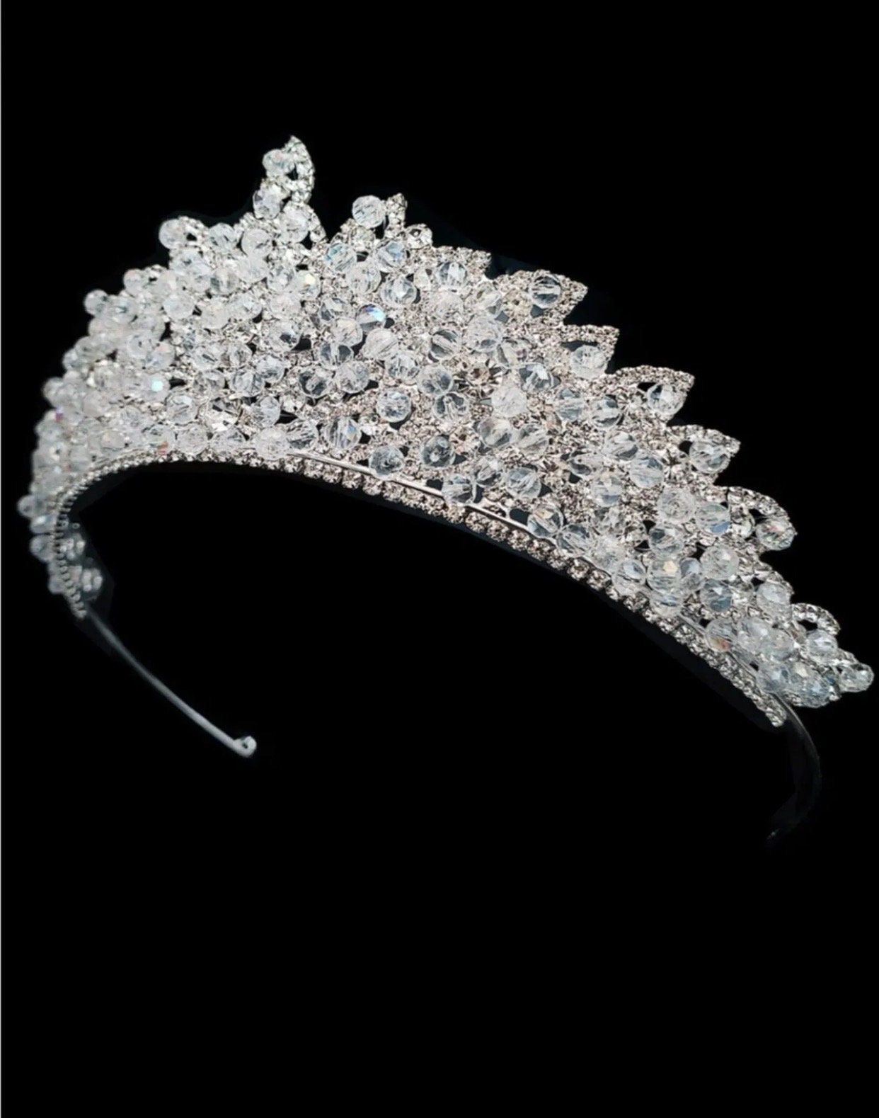 Princess Bridal Crown Crystal Beads Embroidered,bridal Crown,2023 New ...