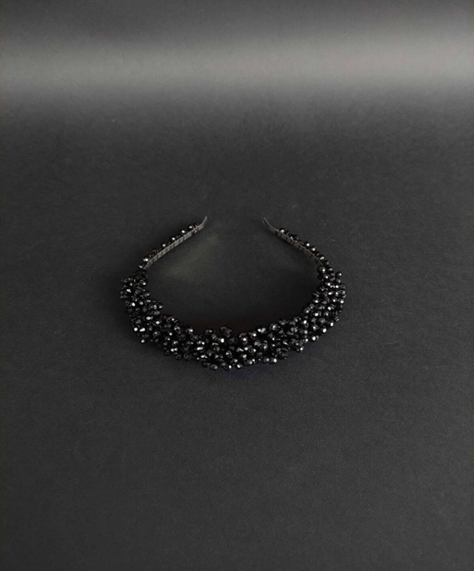 Black Bridal Crown,black Wedding Accessories,shiny Black Color Glass ...