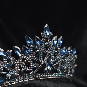 Navy Blue Bridal Crown,sapphire Blue Bridal Headpiece,luxury Blue ...