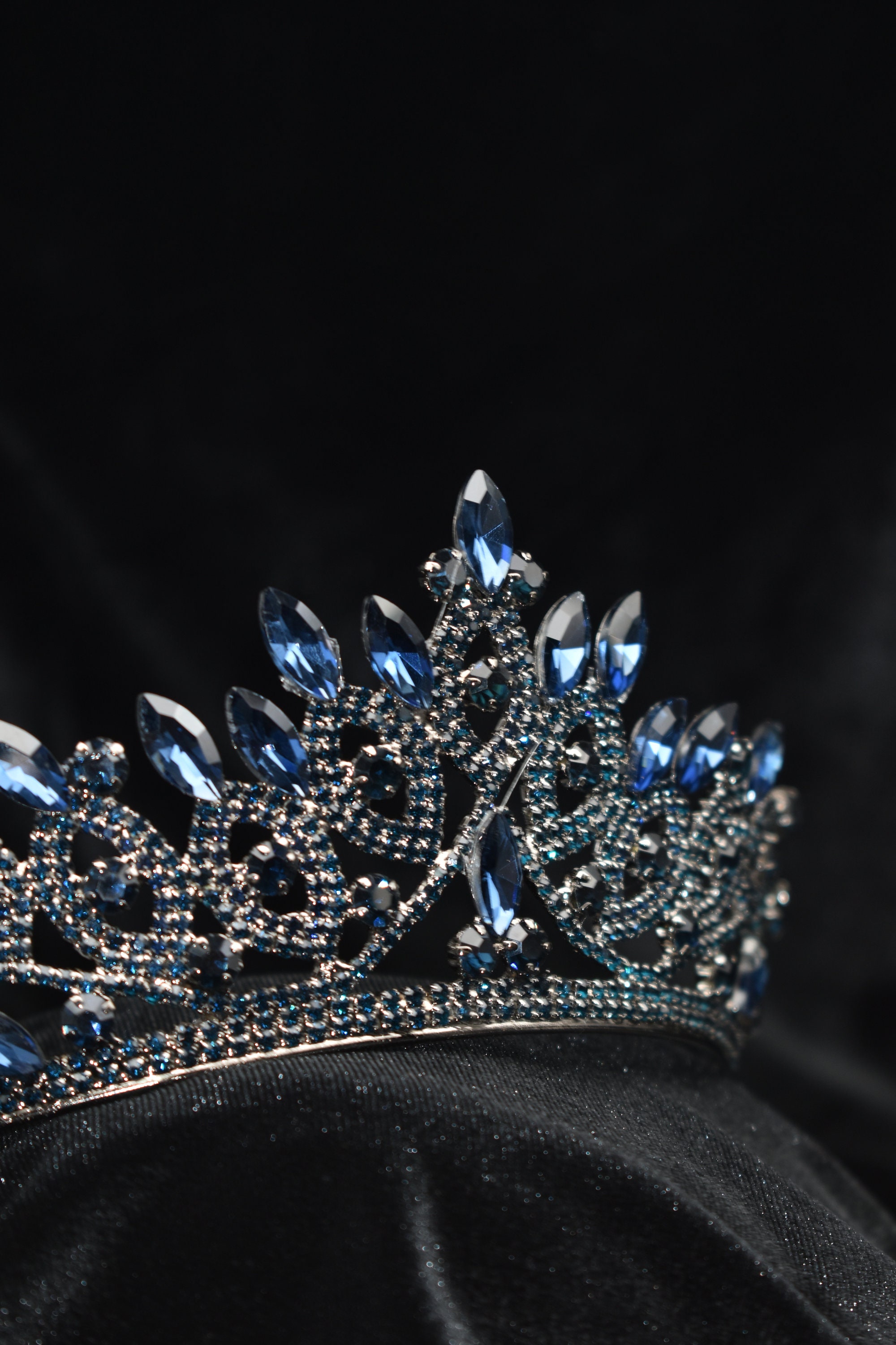 Navy Blue Bridal Crown,sapphire Blue Bridal Headpiece,luxury Blue ...