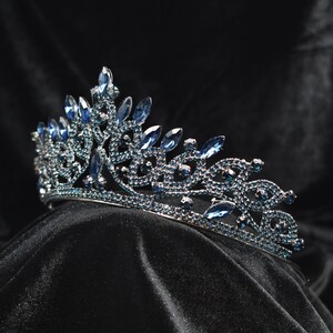 Navy Blue Bridal Crown,sapphire Blue Bridal Headpiece,luxury Blue ...