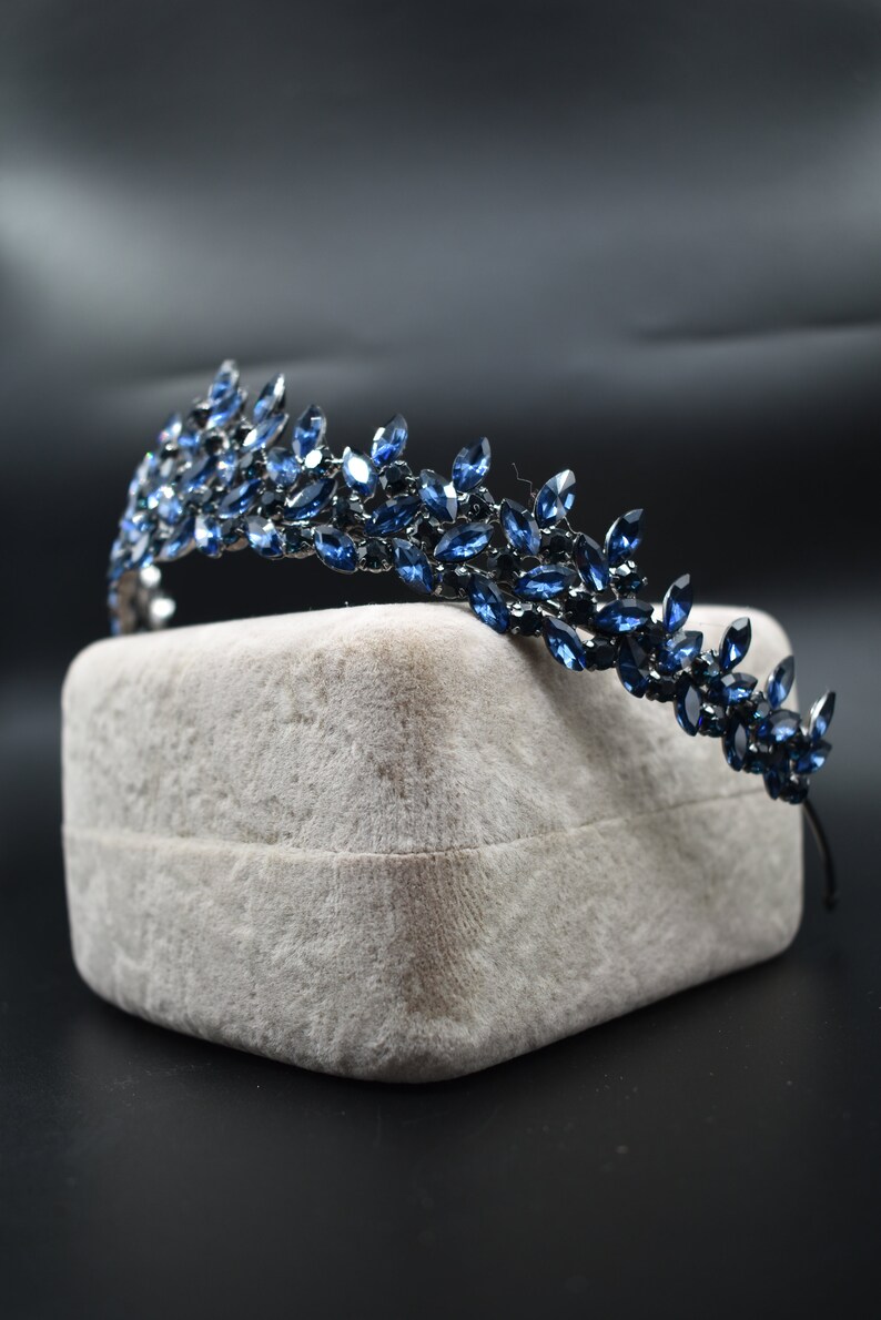 Dark Blue Bridal Crown,henna Tiara Crown,wedding Hair Accessory,bridal ...