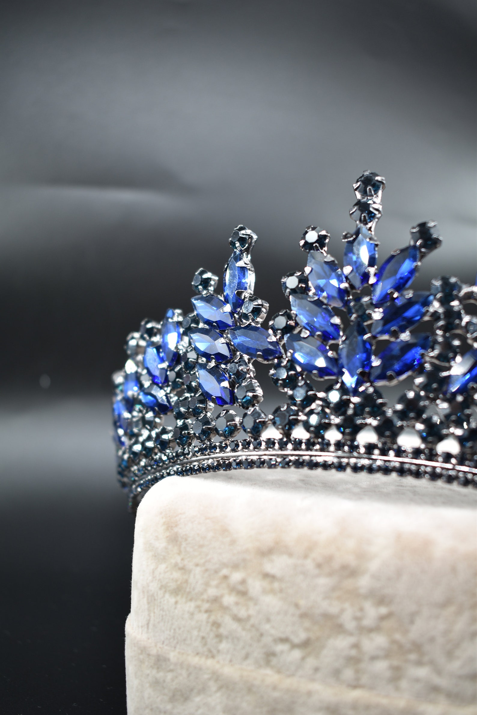 Dark Blue Tiara Crown,henna Accessory,henna Crown,engagement Tiara - Etsy