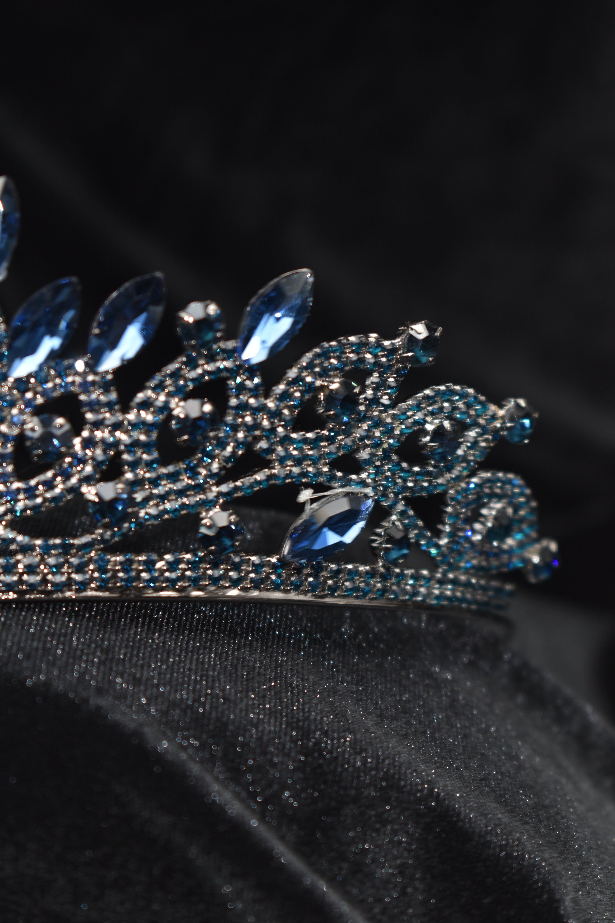 Navy Blue Bridal Crown,sapphire Blue Bridal Headpiece,luxury Blue ...