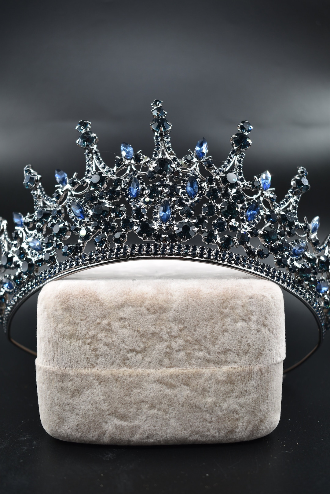 Dark Blue Tiara Crown,henna Accessory,henna Crown,engagement Tiara ...