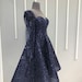 Dark Blue Custom Evening Dress Dark Blue Handcrafted - Etsy
