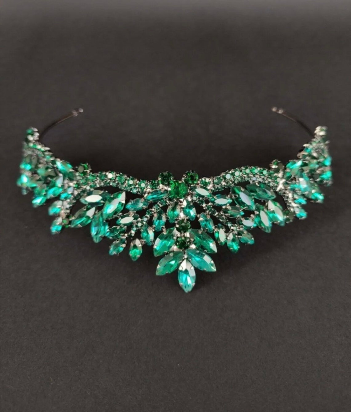 Green Crystal Stone Bridal Crown,henna Tiara Crown,henna Head Accessory ...