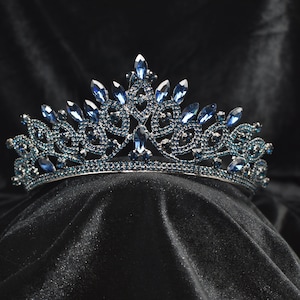 Navy Blue Bridal Crown,sapphire Blue Bridal Headpiece,luxury Blue ...