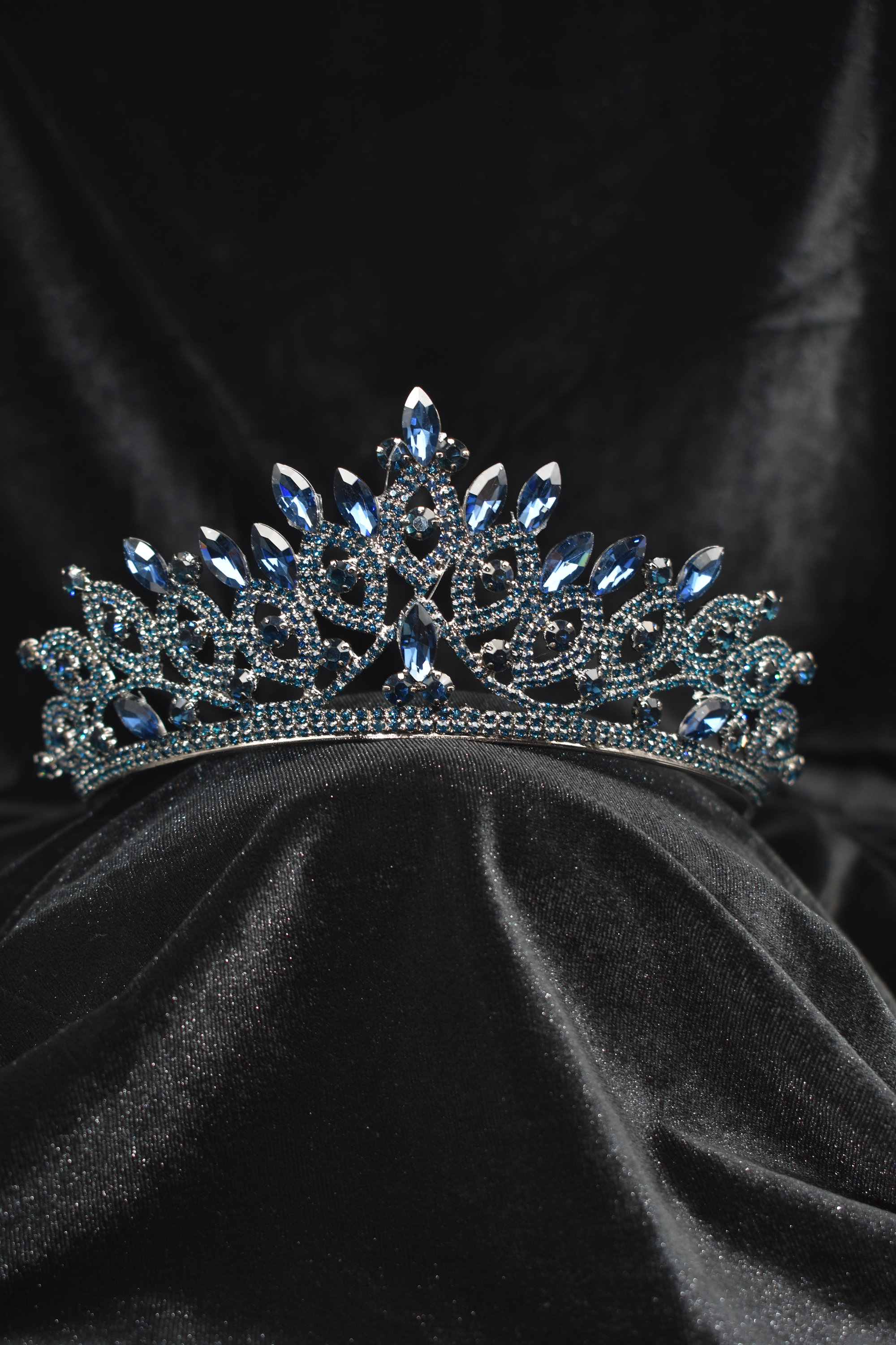 Navy Blue Bridal Crown,sapphire Blue Bridal Headpiece,luxury Blue ...