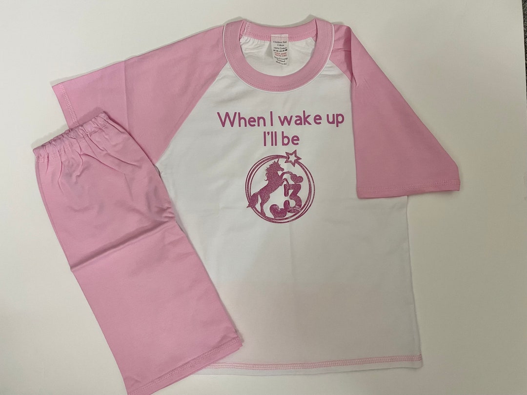 When I Wake up Pyjamas, Unicorn Print Pyjamas, Birthday Pjs ...