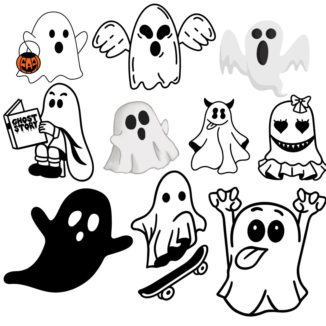 Ghosts SVG Halloween SVG Ghosts Clipart Ghosts Cut Files Ghosts ...
