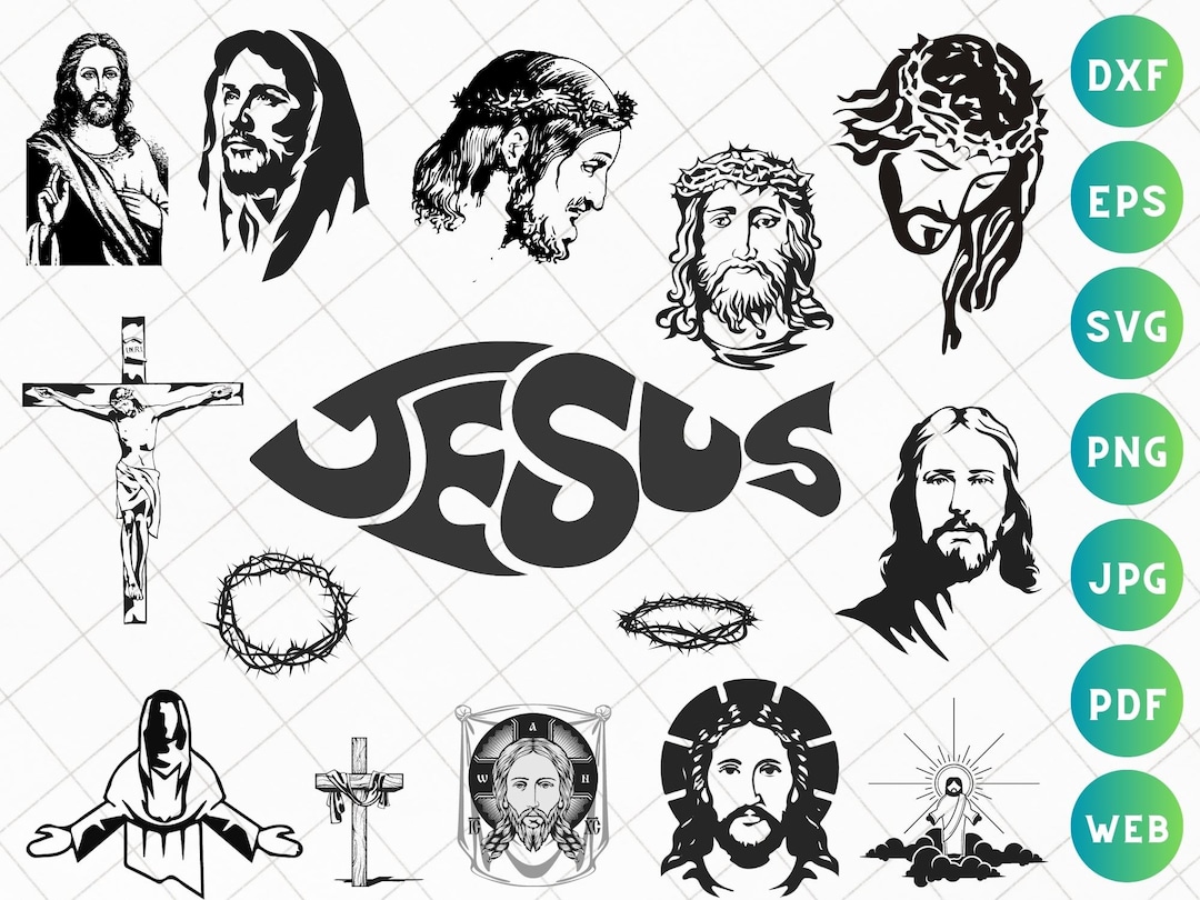 Jesus Svg Jesus Face Svg Bundle Christ Jesus Clip Art Jesus - Etsy Ireland