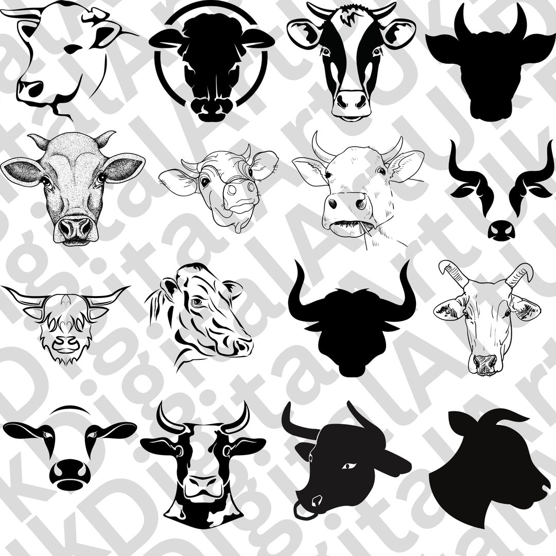 Cow Svg, Cow Head Svg, Farm Life Svg, Cow Head Mega Bundle , Png , Eps ...