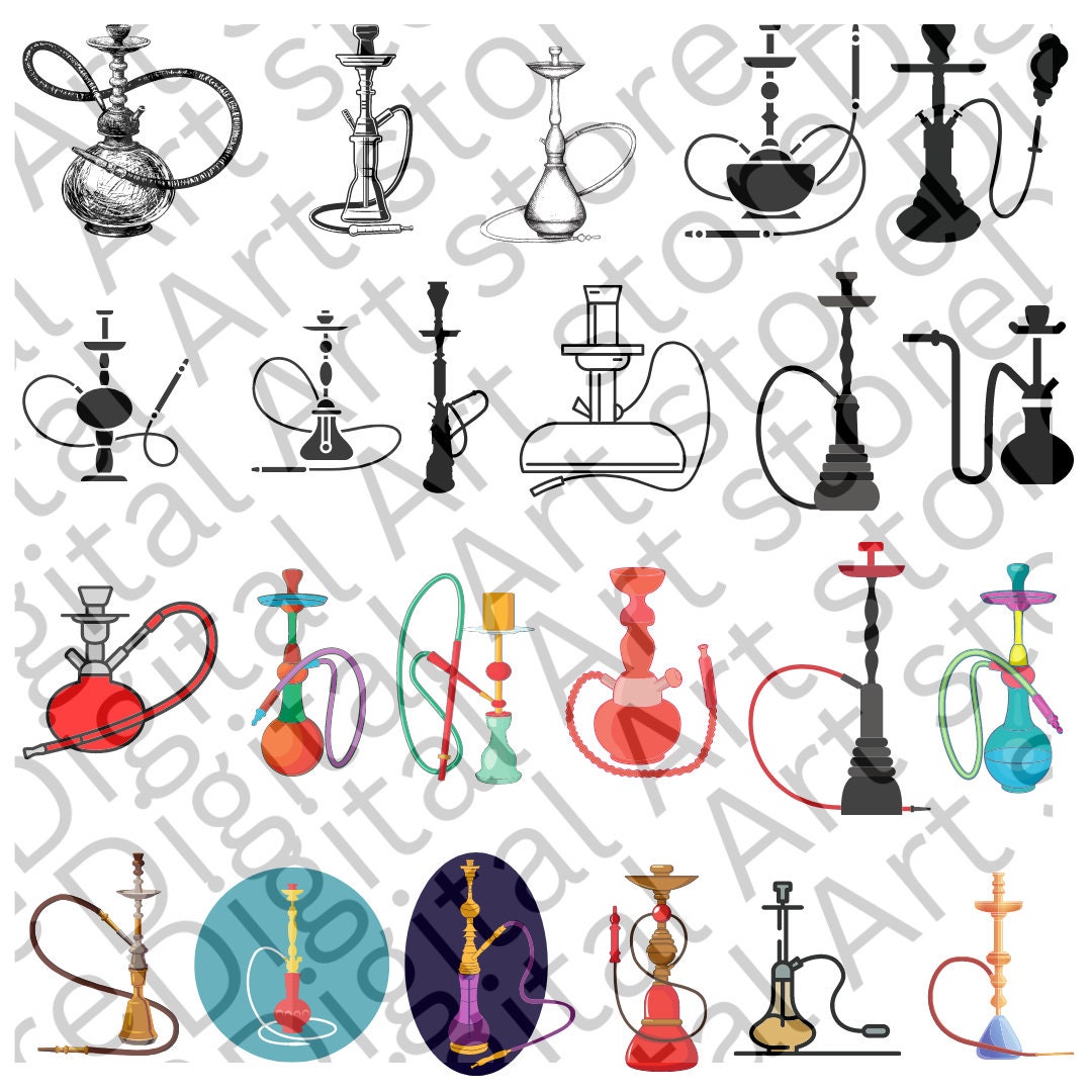 Hookah Svg , Hookah Clipart, Shisha Svg, Hookah Pipe Svg, Arabic Hookah ...